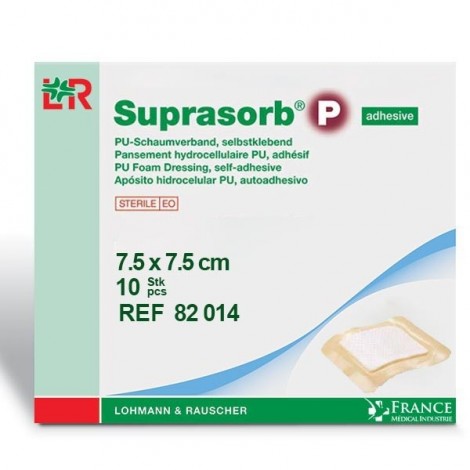 Pansement hydrocellulaire adhésif suprasorb P 7,5 x 7,5 cm boite de 10